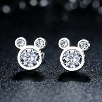 China Third Party Appraisal Certified Children Jewelry 925 Sterling Silver Mouse Earrings for sale