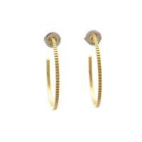 China Contemporary 925 Sterling Silver 18K Gold Hoop Earrings With Customer's Logo 30*30mm for sale