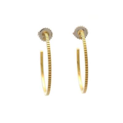 China Contemporary 925 Sterling Silver 18K Gold Hoop Earrings With Customer's Logo 30*30mm for sale