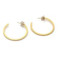 China Contemporary 925 Sterling Silver 18K Gold Hoop Earrings With Customer's Logo 30*30mm for sale