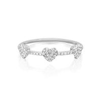 China 18K Gold Plated 925 Sterling Silver Three Micro Pave Heart Ring for Women and Elegant for sale