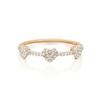 China 18K Gold Plated 925 Sterling Silver Three Micro Pave Heart Ring for Women and Elegant for sale