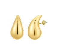 China Customized Logo 18K Gold Plated Teardrop Hollow Stud Earring for Girls Jewelry Party for sale