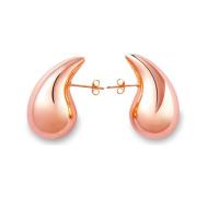 China Customized Logo 18K Gold Plated Teardrop Hollow Stud Earring for Girls Jewelry Party for sale