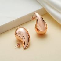 China Customized Logo 18K Gold Plated Teardrop Hollow Stud Earring for Girls Jewelry Party for sale