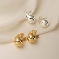 China Customized Logo 18K Gold Plated Teardrop Hollow Stud Earring for Girls Jewelry Party for sale