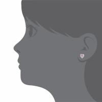 China Rose Gold Plated Heart Pink CZ Screw Back Stud Earrings for Kids in 925 Sterling Silver for sale