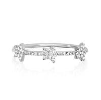 China 18K Gold Plated Silver CZ Star Statement Rings for Women Micro Pave Setting Certified for sale