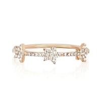 China 18K Gold Plated Silver CZ Star Statement Rings for Women Micro Pave Setting Certified for sale