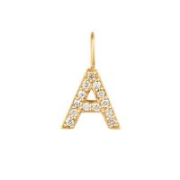 China Nickel Free 925 Sterling Silver Letter A Diamond Charm Necklace Popular Initial Charm for sale