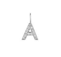 China Nickel Free 925 Sterling Silver Letter A Diamond Charm Necklace Popular Initial Charm for sale