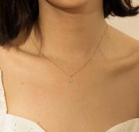 China Nickel Free 925 Sterling Silver Letter A Diamond Charm Necklace Popular Initial Charm for sale