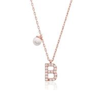 China Nickel Free 925 Sterling Silver Letter A Diamond Charm Necklace Popular Initial Charm for sale