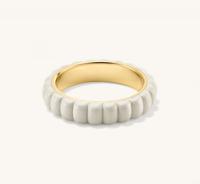 China 925 Sterling Silver Enamel Girl's Ring with Handmade 18K Gold Plated Eternity Band for sale