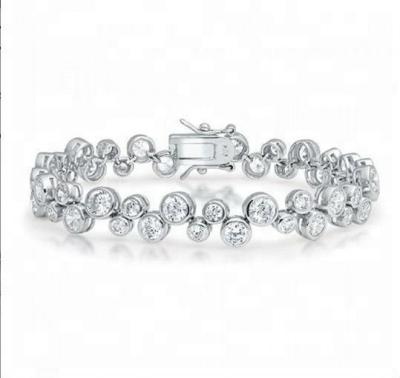 China 925 Sterling Silver Tennis Bracelet with White CZ Stone and Bezel Setting Option for sale