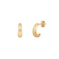 China Certificate Type Third Party Appraisal 925 Sterling Silver North Star Half Hoop Earrings for sale