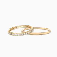 China 18K Gold Plated Stacking Wedding Eternity Band Ring for Women 925 Sterling Silver Set for sale
