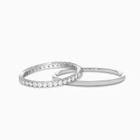 China 18K Gold Plated Stacking Wedding Eternity Band Ring for Women 925 Sterling Silver Set for sale