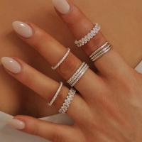 China 18K Gold Plated Stacking Wedding Eternity Band Ring for Women 925 Sterling Silver Set for sale
