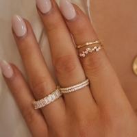 China 18K Gold Plated Stacking Wedding Eternity Band Ring for Women 925 Sterling Silver Set for sale