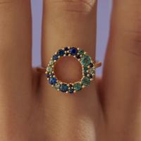 China 18K Gold Bubble Multi Color Sapphire Cubic Zircon 925 Sterling Silver Women's Ring for sale