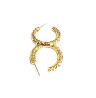 China ODM 18K Gold Tube Hoop Earrings Yellow Gold Plating Tubular Hoop Earrings for sale