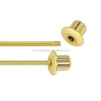 China Handmade 4mm Clear CZ Gold Plated Stud Earrings for Baby Children 925 Silver Jewelry for sale
