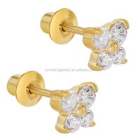 China Butterfly Blue and Clearly CZ Children's Customized Stud Earrings 925 Sterling Silver for sale