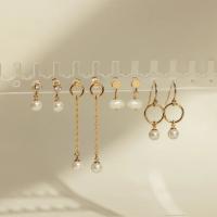 China Bezel Setting CZ Stud Earring White Pearl 925 Sterling Silver Drop Earring for sale