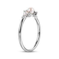 China White CZ Stackable 925 Sterling Silver Rings Size 3-10 Pearl Engagement Rings for sale