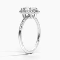 China 925 Sterling Silver Halo White Gold Plated Engagement Rings for sale