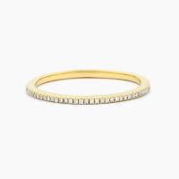 China Hot Item 18K Gold Plated Half Eternity Stackable 925 Sterling Silver Women's Band Ring for sale