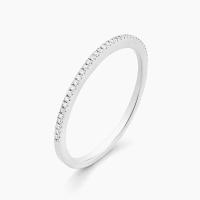 China Hot Item 18K Gold Plated Half Eternity Stackable 925 Sterling Silver Women's Band Ring for sale
