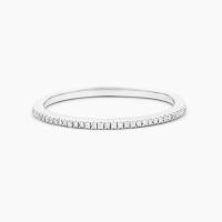 China Hot Item 18K Gold Plated Half Eternity Stackable 925 Sterling Silver Women's Band Ring for sale