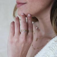 China Hot Item 18K Gold Plated Half Eternity Stackable 925 Sterling Silver Women's Band Ring for sale