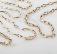 China 18K Gold Plated Large Paper Clip 925 Sterling Silver Oval Chain Necklace with OEM for sale