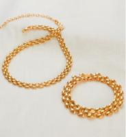 China 18K Gold Plated Women's Fashion Thicker Brass Chain Pendant Necklaces for sale