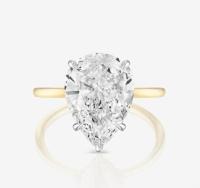 China Base White Cubic Zircon Pear Cut Solitaire 925 Sterling Silver Wedding Rings for sale
