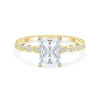 China Vintage Handmade 18K Gold Baguette Cut Stone Engagement Ring Vintage Style for Women for sale