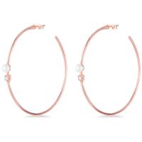 China 925 Sterling Silver Hoop Earrings 4mm-4.5mm Freshwater Pearl Earrings for sale