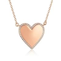 China White CZ Heart Necklace 16
