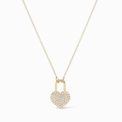 China Trendy Gold Plated 925 Sterling Silver Heart Locket Charm Pendant Necklace for sale