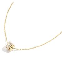 China Micron Pave Cubic Zirconia Pendant 18K Gold Circle Necklaces For Women for sale
