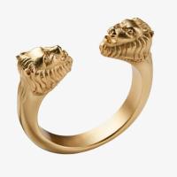 China Adjustable Mens Lion Head Ring 18K Gold Size 5 - Size 10 Brass Lion Ring for sale