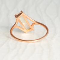 China Baguette Cut Opal Snow Track Ring Size 4-Size 10 925 Sterling Silver Ring for sale