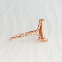 China Baguette Cut Opal Snow Track Ring Size 4-Size 10 925 Sterling Silver Ring for sale
