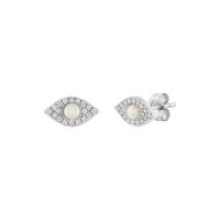 China 925 Silver Stud Earrings OEM ODM Opal Stud Earrings Gold Plated for sale