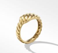 China Customized Logo Gold Plated David Cable Wave Men's Stainless Steel Rings for sale