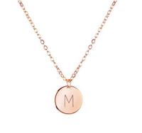 China 10mm Disc Stainless Steel Initial Pendant 45CM+5CM Stainless Steel Pendant Necklace for sale