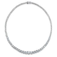 China Iced Out Tennis Chain White Mix CZ Pong Setting Ice Necklace For Hip Hop Lovers for sale